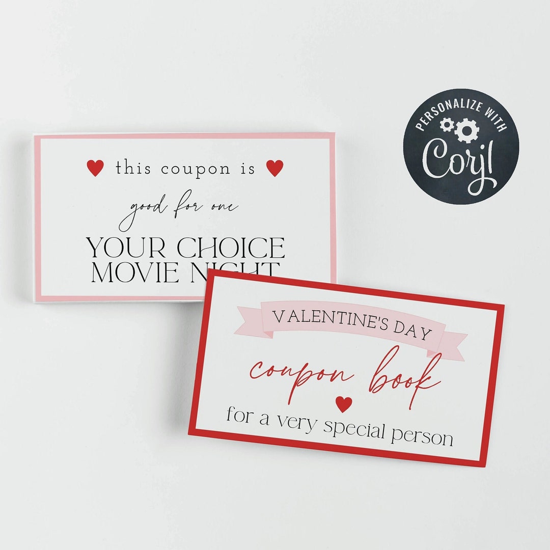 Editable Valentine's Day Coupon Template, Printable Love Partner Coupon ...