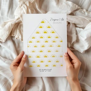 Sunshine Envelope Liner Template, Printable Sun Birthday Envelope ...