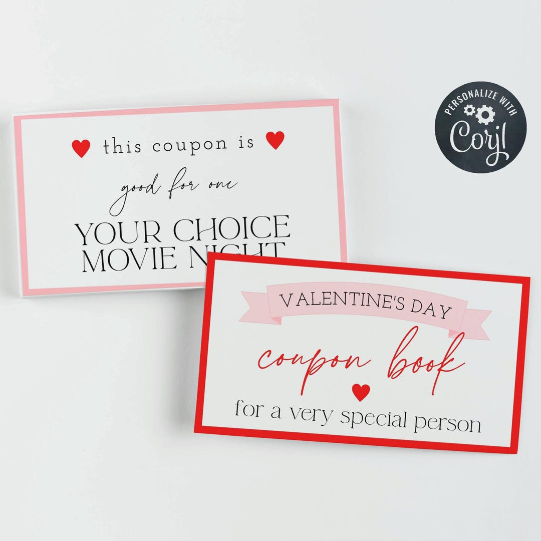 Editable Valentine's Day Coupon Template, Printable Love Partner Coupon ...