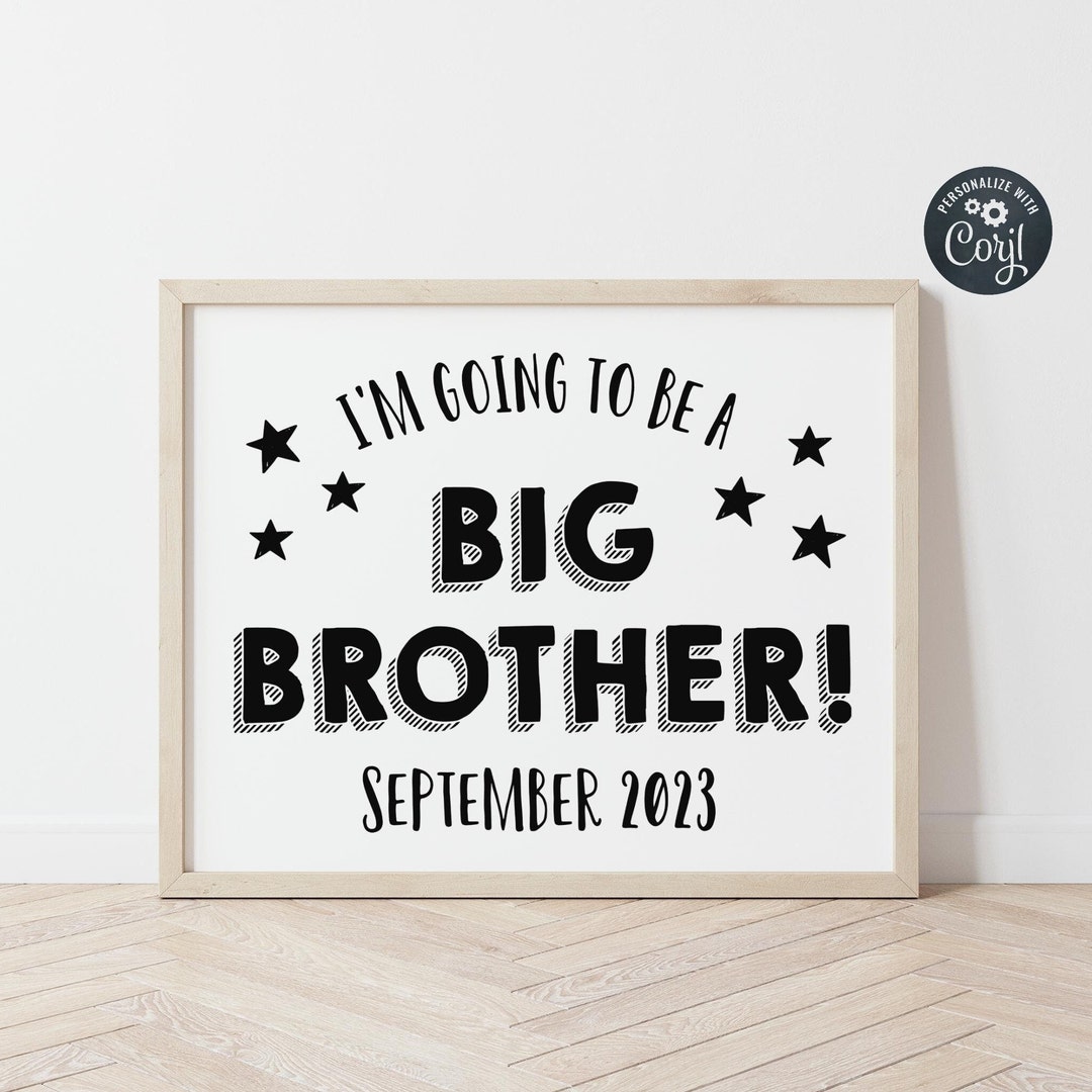 Big Brother Announcement Sign Template, Printable Brother Sign ...
