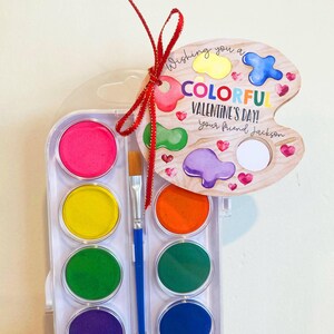 Paint Valentine's Day Gift Tag Template, Printable Colorful Valentine ...