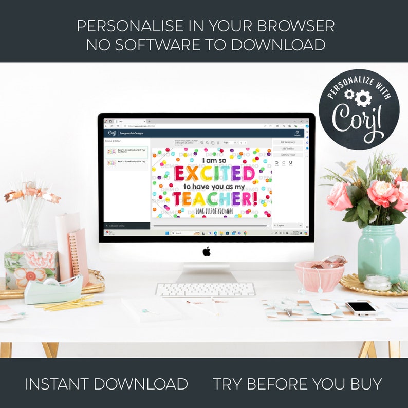 Back to School Teacher Gift Tag Template, Printable First Day of School ...