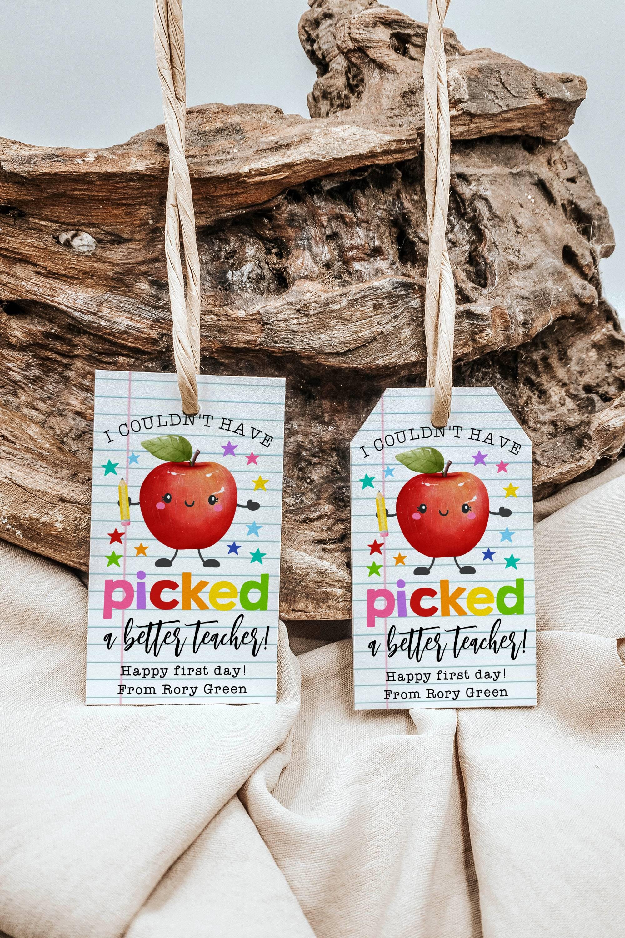 Back to School Apple Gift Tag Template, Printable Couldn't Have Picked ...