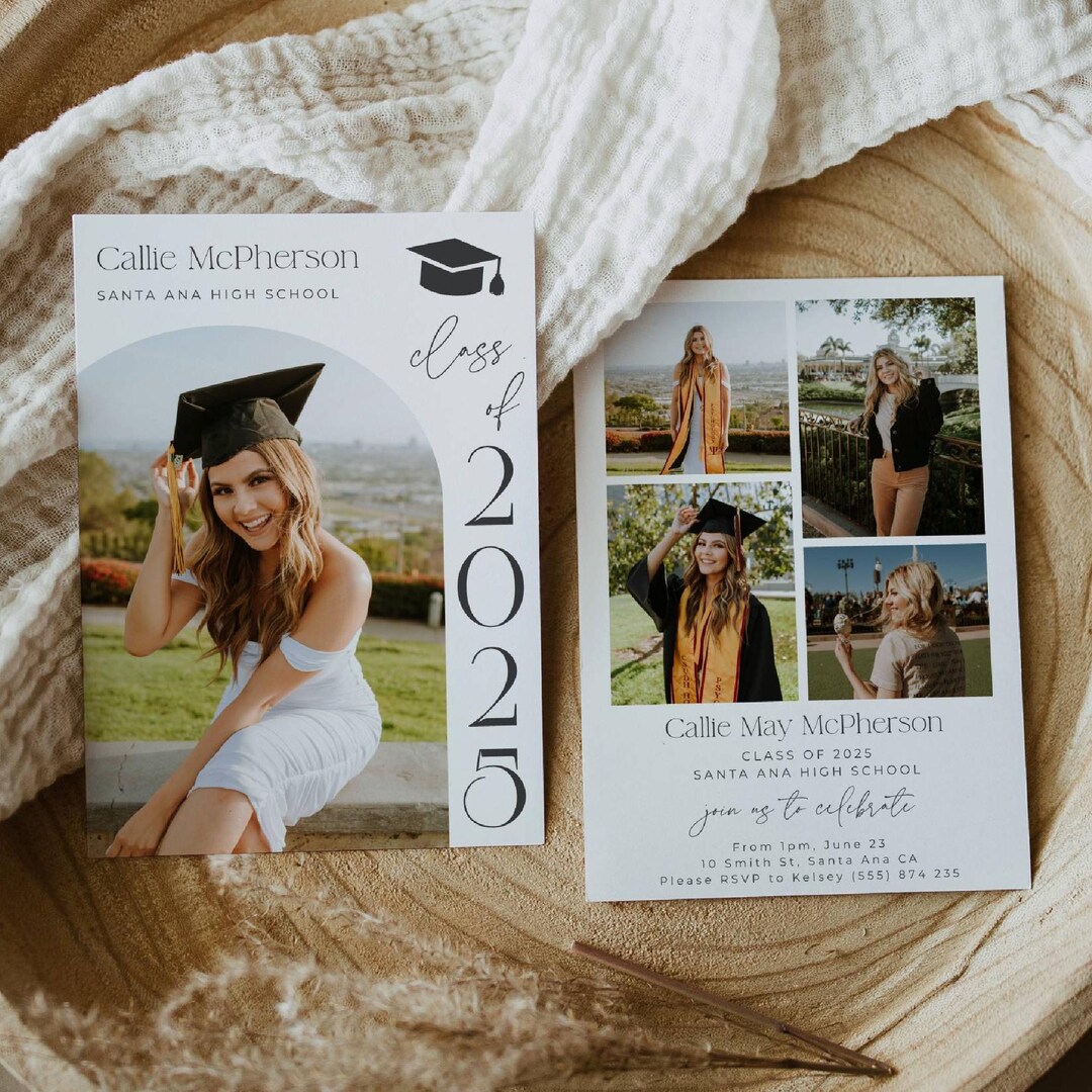 Class of 2025 Graduation Party Invitation Template, Printable Arch ...