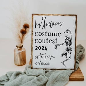 Halloween Costume Contest Sign Template, Printable Skeleton Costume ...