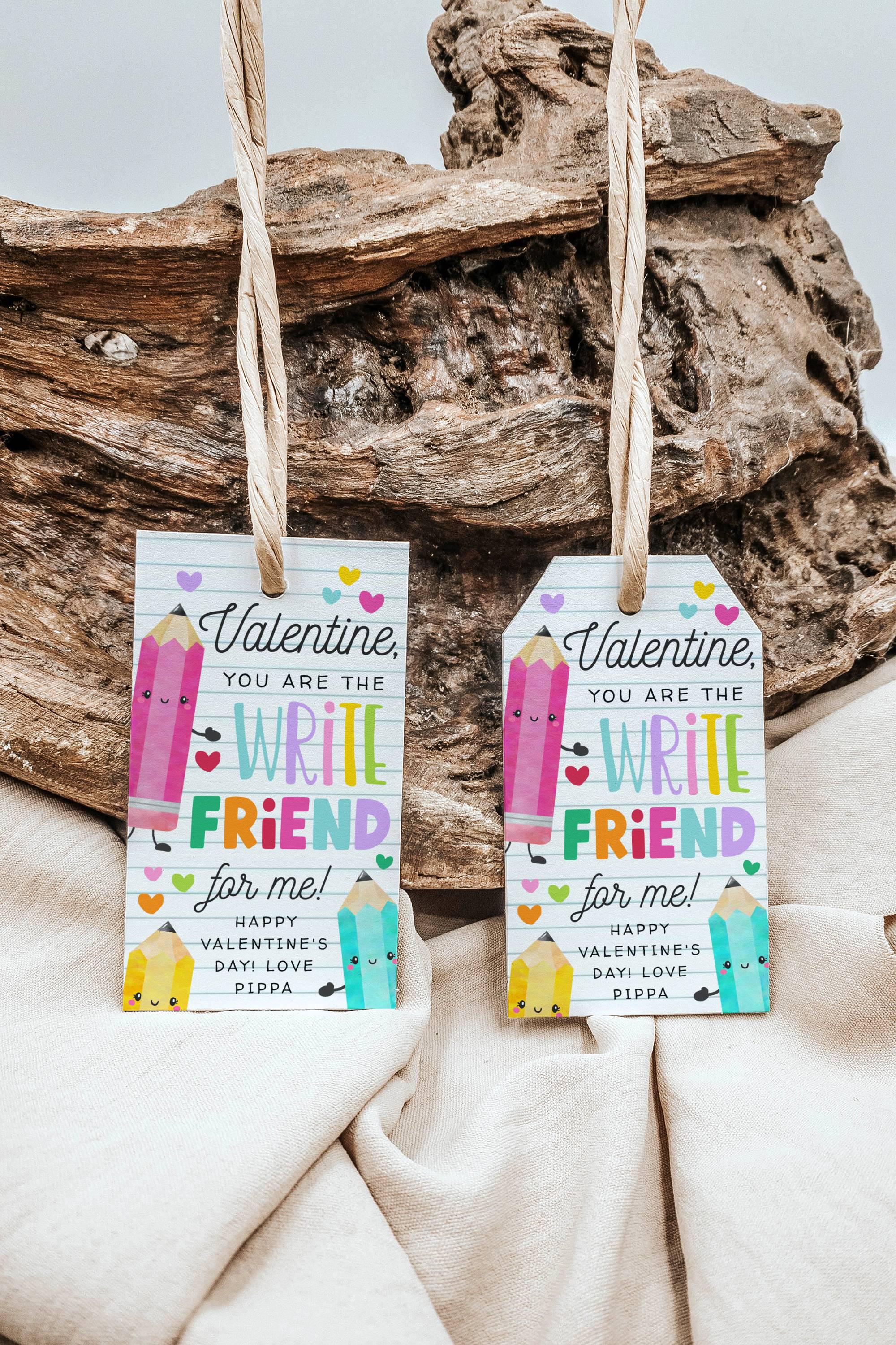 Valentine's Day Pencil Gift Tag Template, Printable You Are the Write ...