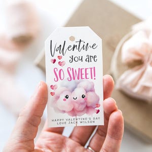 Cotton Candy Valentine's Day Gift Tag Template, Printable You Are so ...
