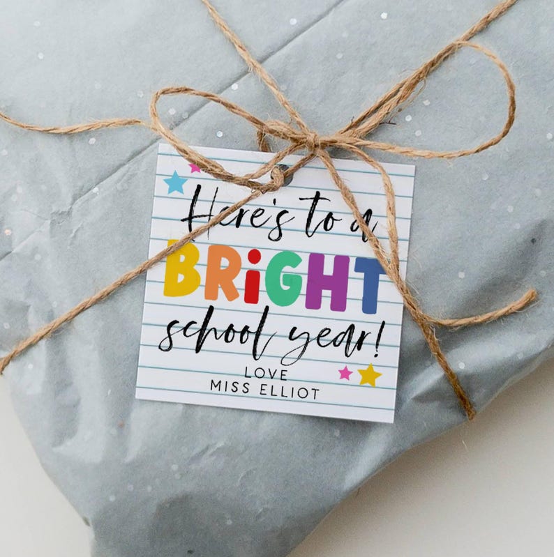 Here's to A Bright School Year Gift Tag Template, Printable Back to ...