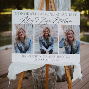 Graduation Welcome Sign Template, Printable Minimalist Photos Graduate ...