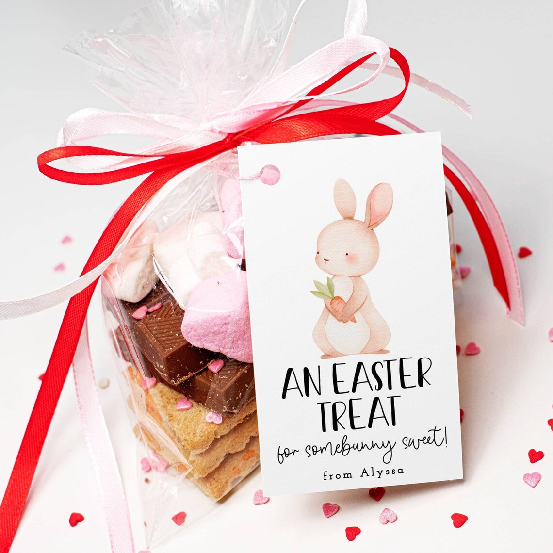 Easter Bunny Printable Gift Tag Template an Easter Treat for - Etsy