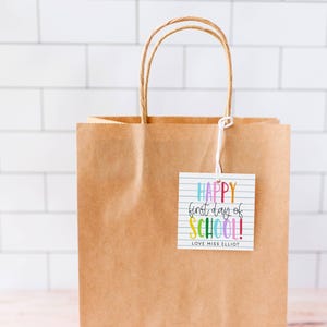Happy First Day of School Gift Tag Template, Printable Back to School ...