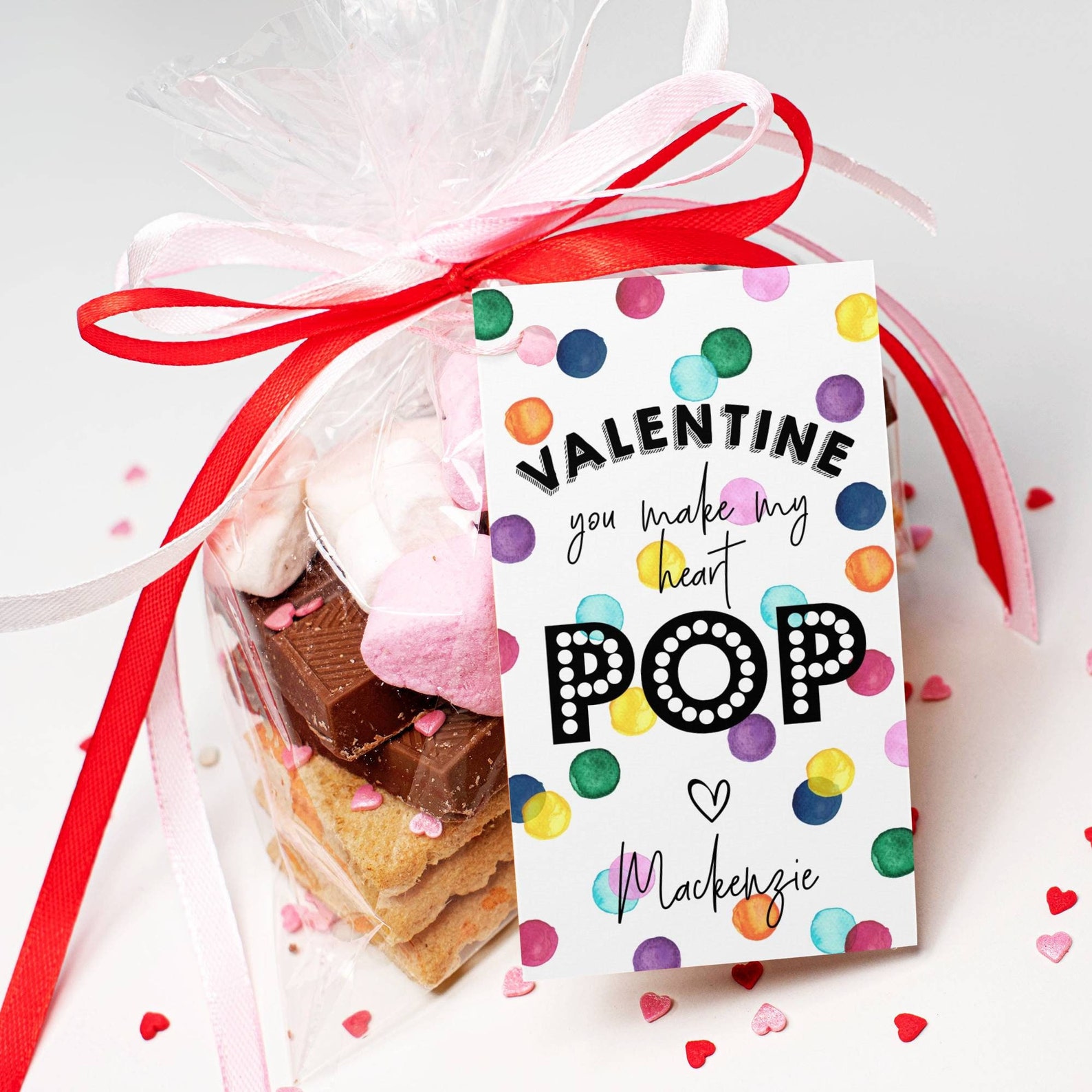 Valentine's Day Pop It Gift Tag Template Printable You - Etsy