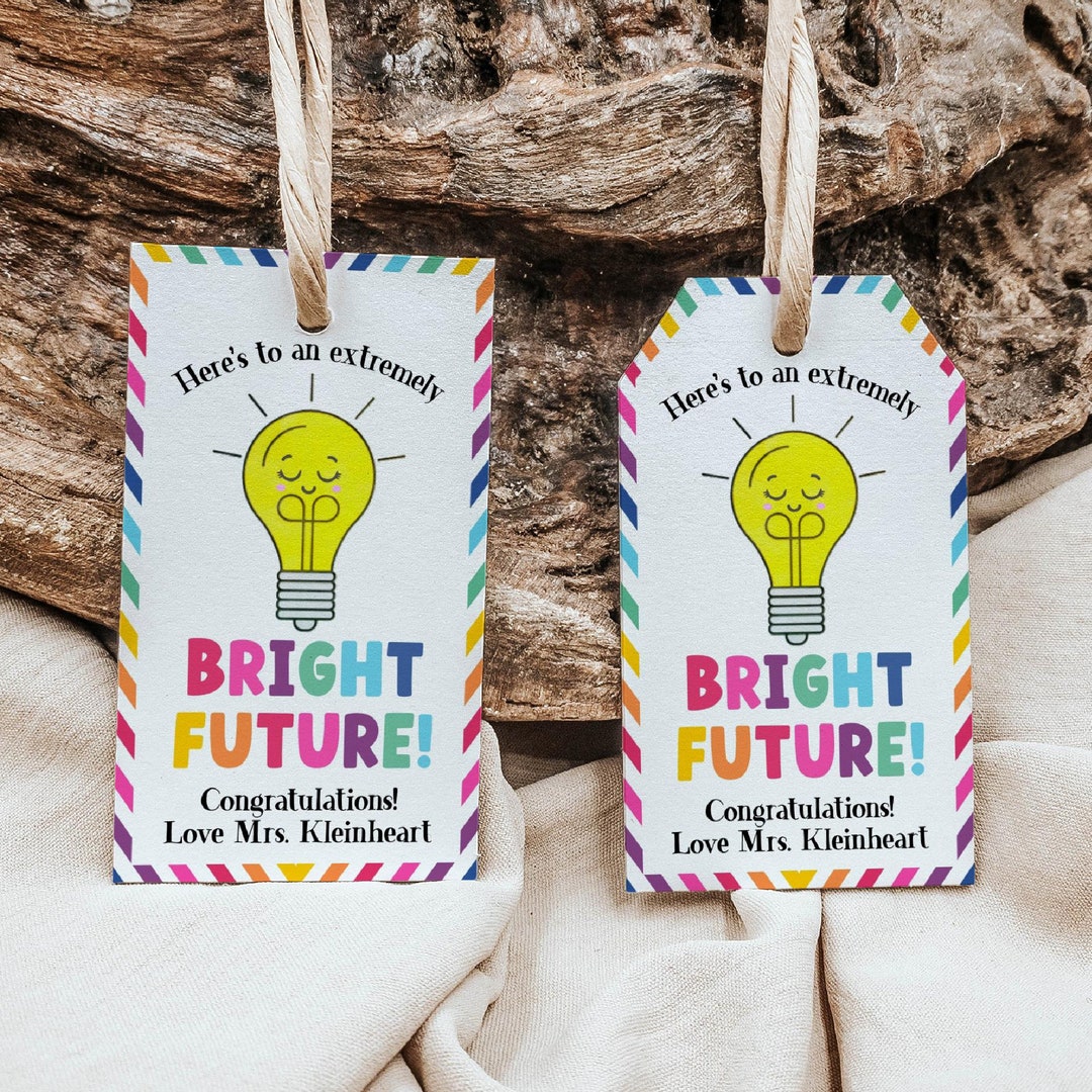 Here's to A Bright Future Gift Tag Template, Printable Light Bulb ...