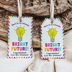 Here's to A Bright Future Gift Tag Template, Printable Light Bulb ...