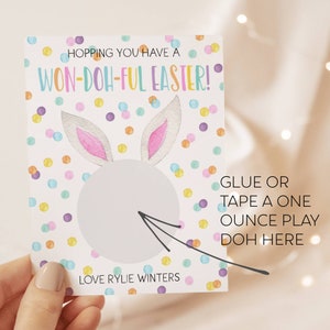 Easter Play Dough Card Template, Printable Won-doh-ful Easter Bunny ...