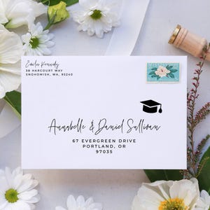 Graduation Envelope Address Template, Printable Modern Grad Party ...