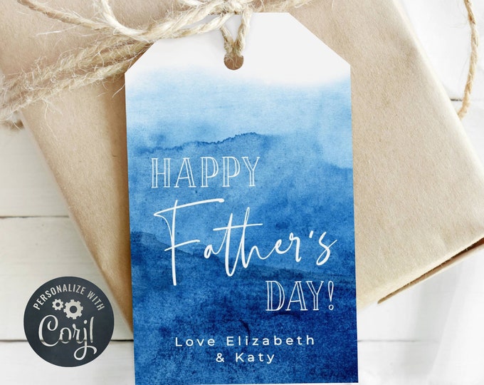 HAPPY FATHER'S Day Printable Gift Tags, Editable Personalized Gift ...