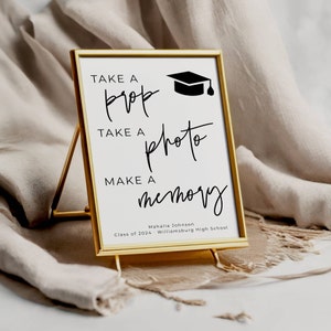 Graduation Photo Booth Sign Template, Printable Photo Prop Memory Sign ...