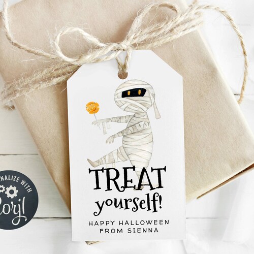 Halloween Printable Gift Tag Template Editable Trick or Treat - Etsy