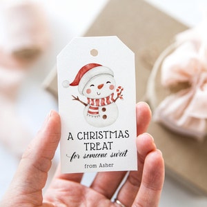 Snowman Christmas Gift Tag Template, Printable Holiday Favor Tag ...
