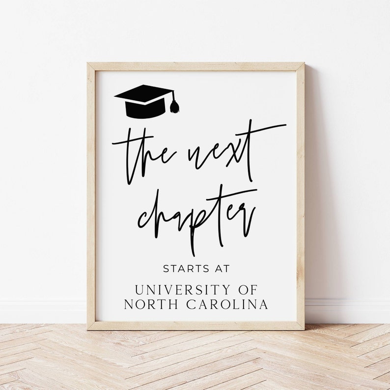The Next Chapter Sign Template Printable Modern Grad Party - Etsy