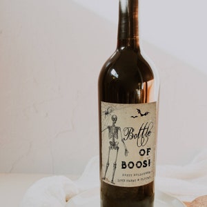 Halloween Bottle of Boos Wine Bottle Label Template, Printable ...