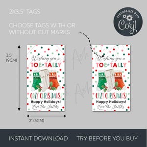 Wishing You A Toe-tally Cozy Christmas Gift Tag Template, Printable ...