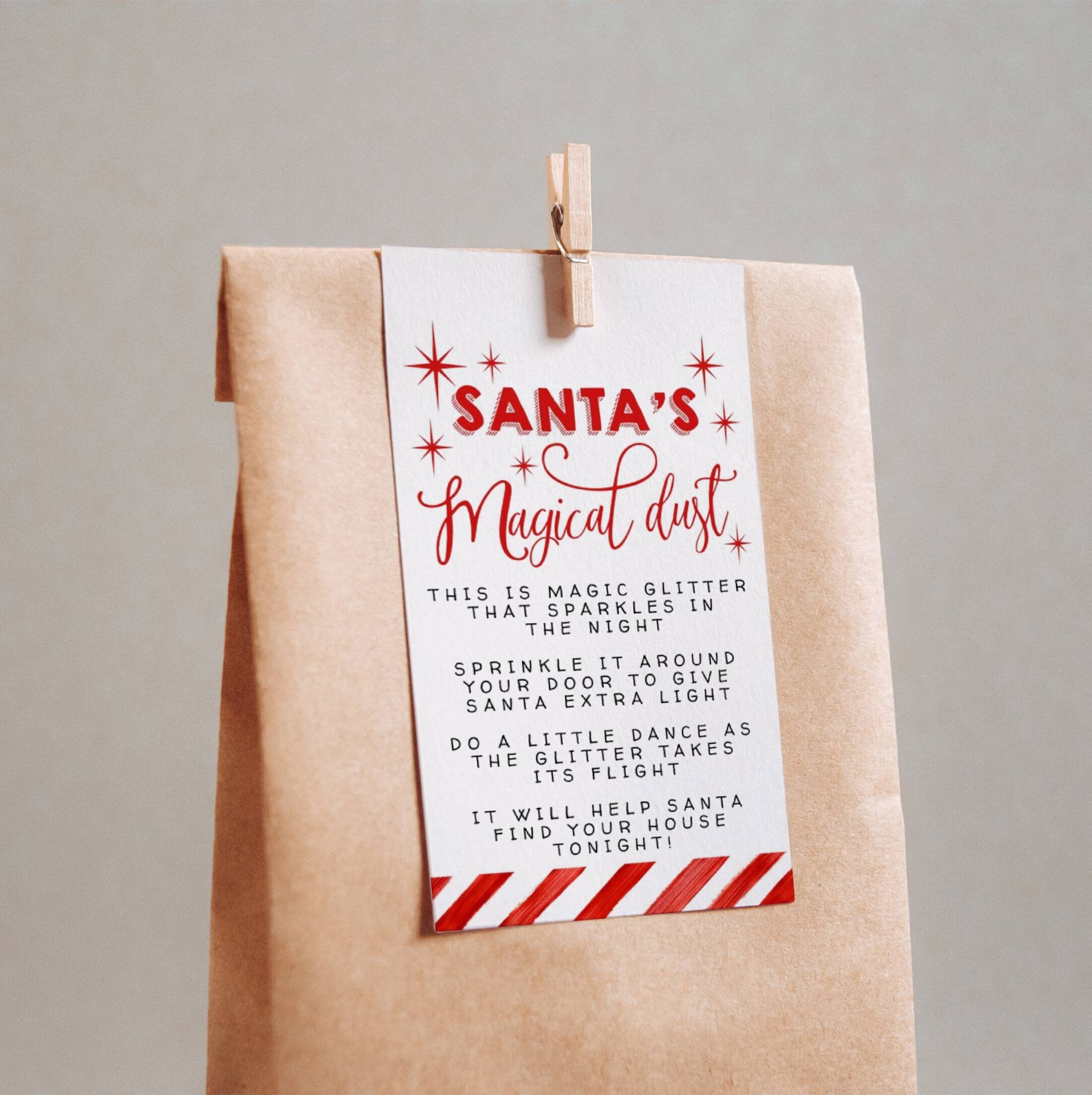 Printable Santa's Magic Dust Tag Template, Editable Christmas Eve ...