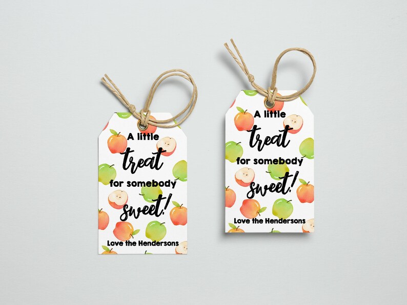 Apple Gift Tag Template Printable Apples Favor Tag Editable | Etsy