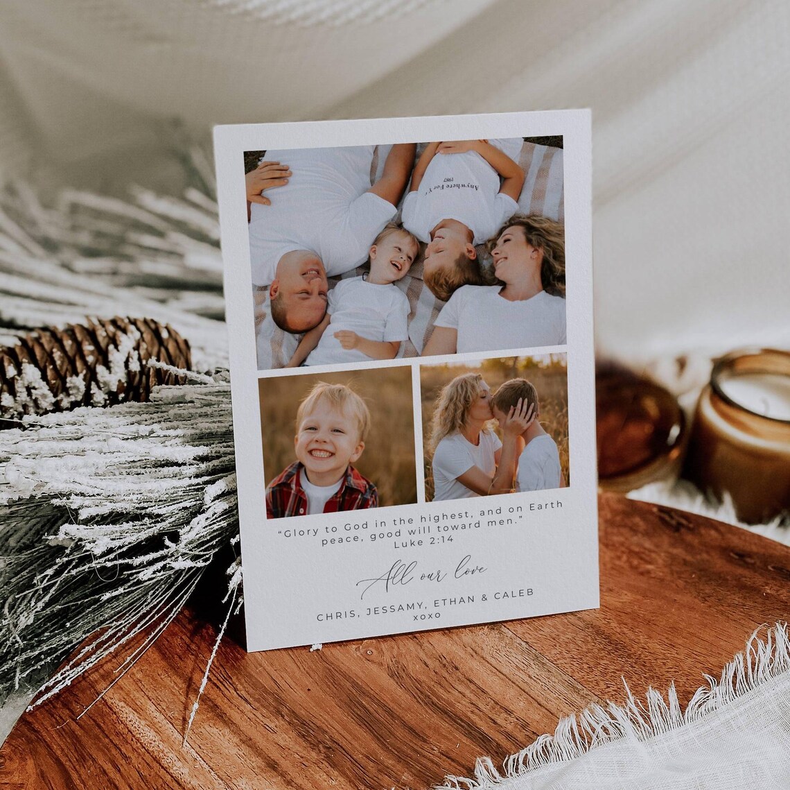 Religious Christian Holiday Card Template, Printable Joy to the World ...