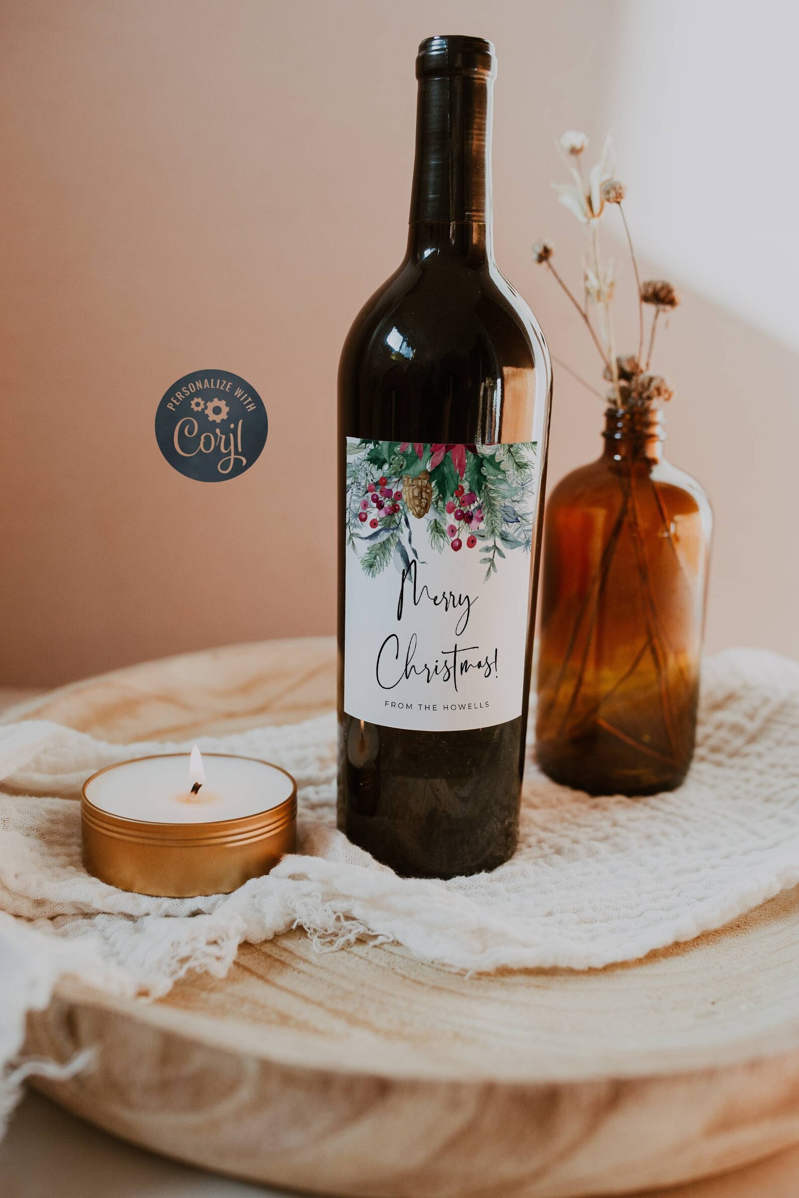 Editable Christmas Wine Bottle Label Template Printable - Etsy UK