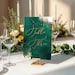 Emerald Watercolor Table Number Template, Printable Hunter Green & Gold ...