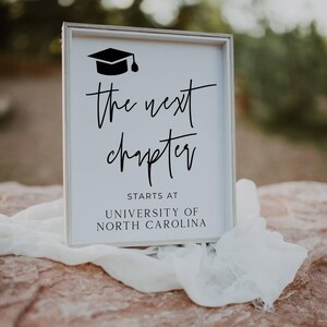 The Next Chapter Sign Template, Printable Modern Grad Party Sign ...