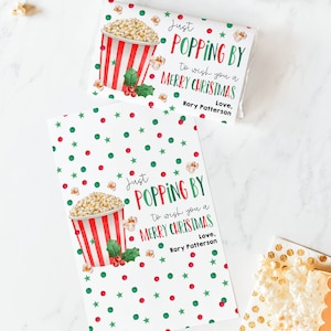 Christmas Popcorn Wrapper Template, Printable Just Popping by Microwave ...