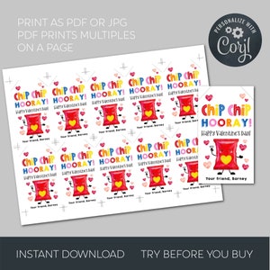 Chip Chip Hooray Valentine's Day Gift Tag Template, Printable Bag of ...