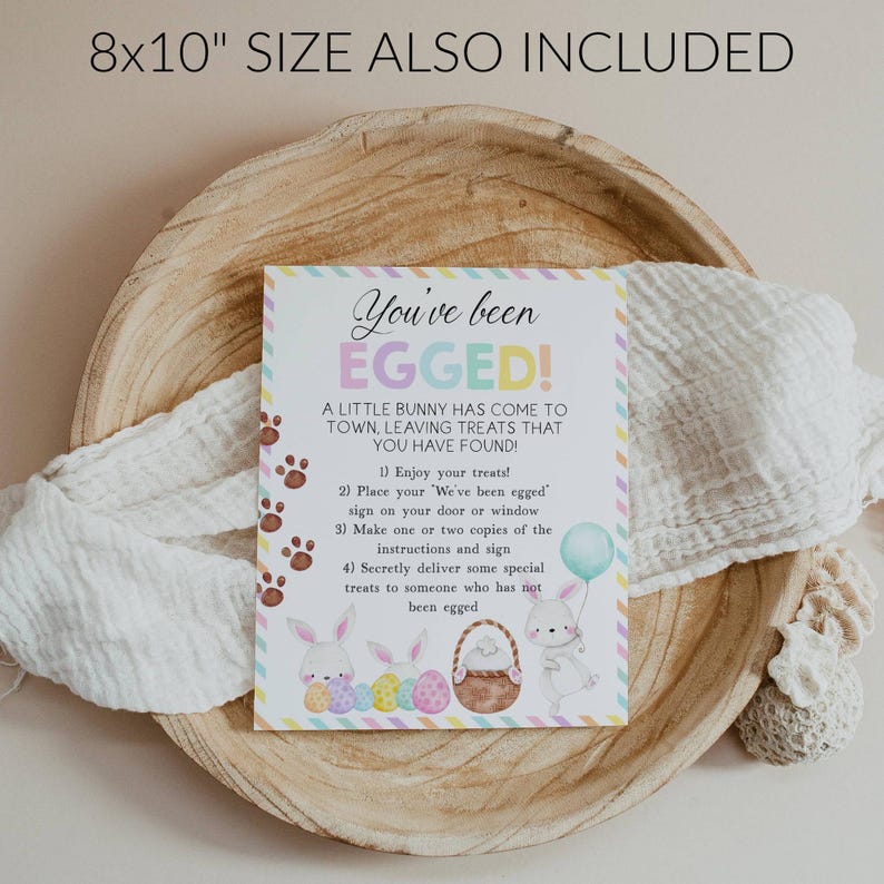 Editable Easter You've Been Egged Sign Template, Printable We've Been ...