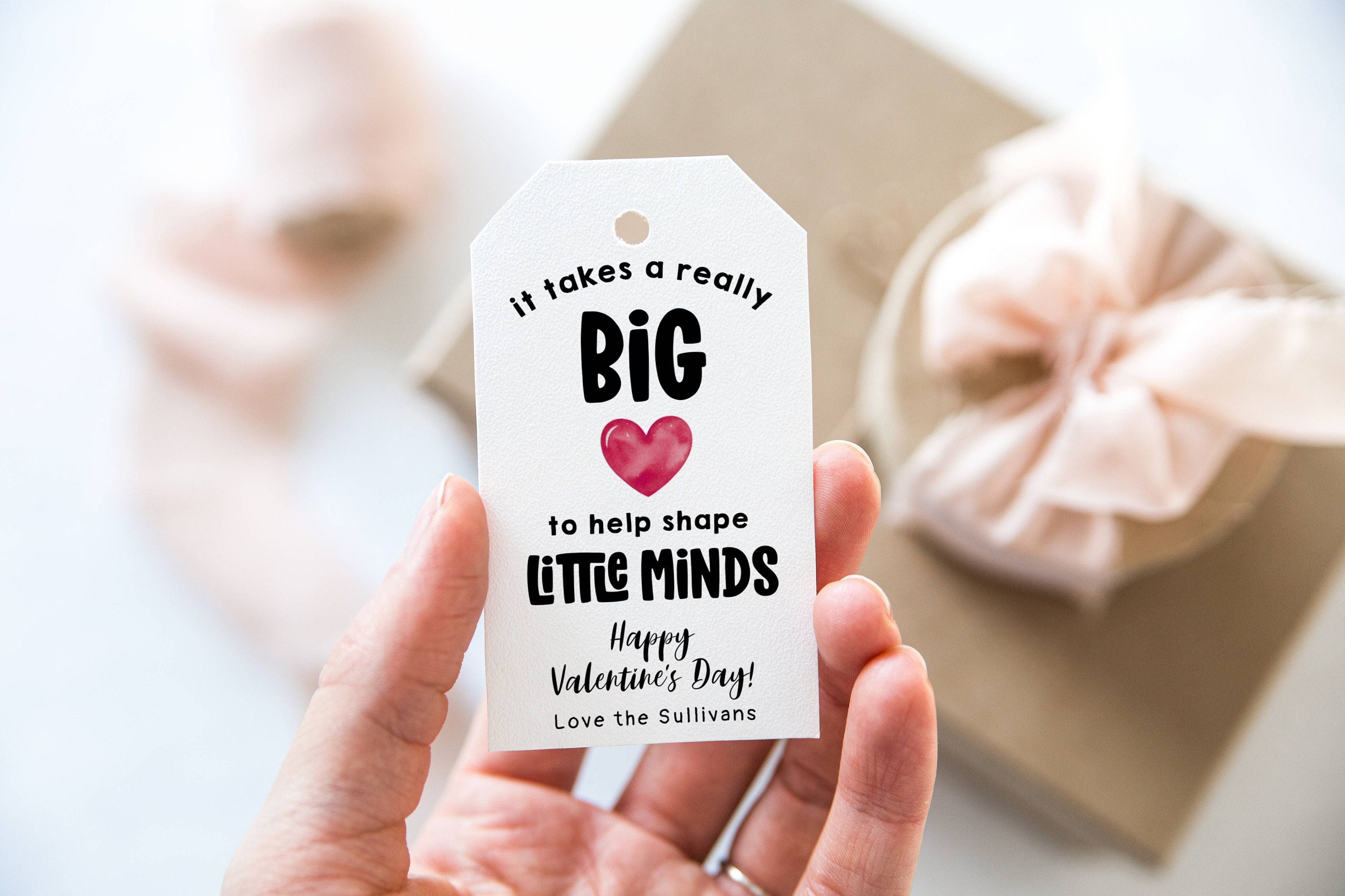 Teacher Valentine Gift Tag Template It Takes A Big Heart to | Etsy