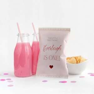 Printable Valentine Birthday Chip Bag Template, Editable Our Little ...