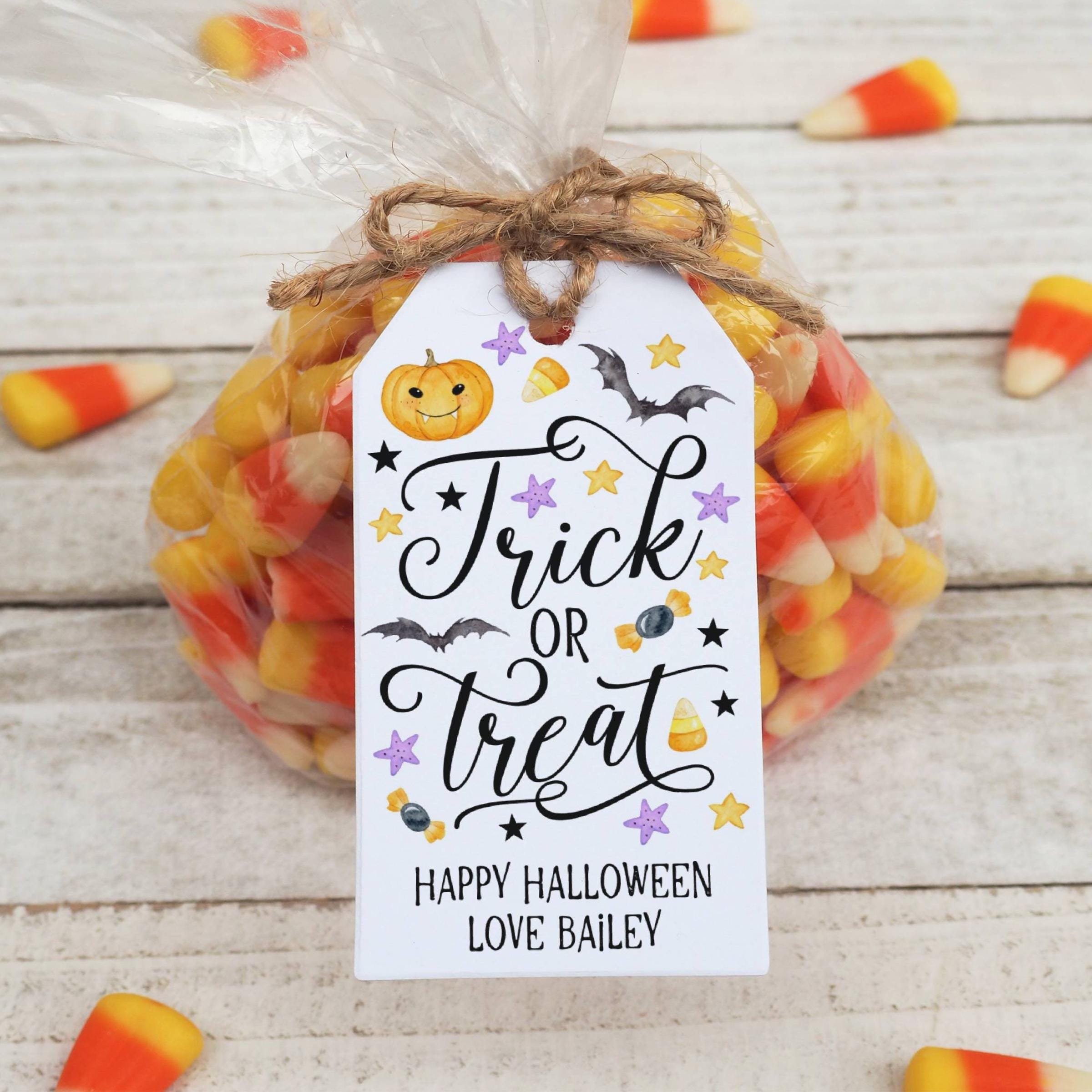 Halloween Trick or Treat Gift Tag Template, Printable Classroom Treat ...