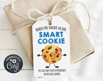 Printable Thanks for Making Me One Smart Cookie Teacher - Etsy