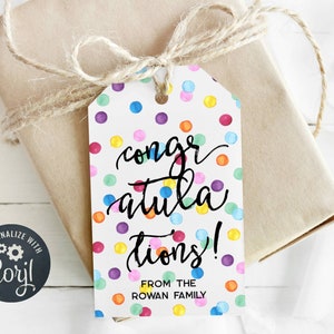 Printable Congratulations Gift Tag Template Editable | Etsy