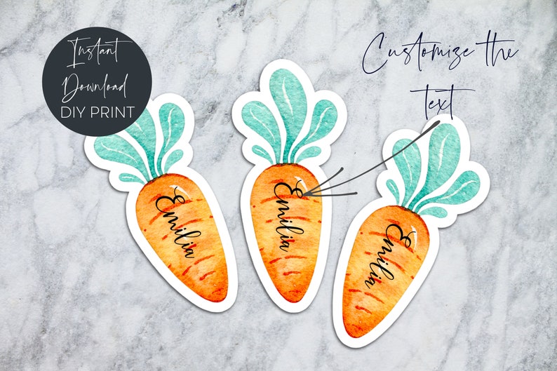 Printable Carrot Gift Tag Template Personalized Easter Favor - Etsy