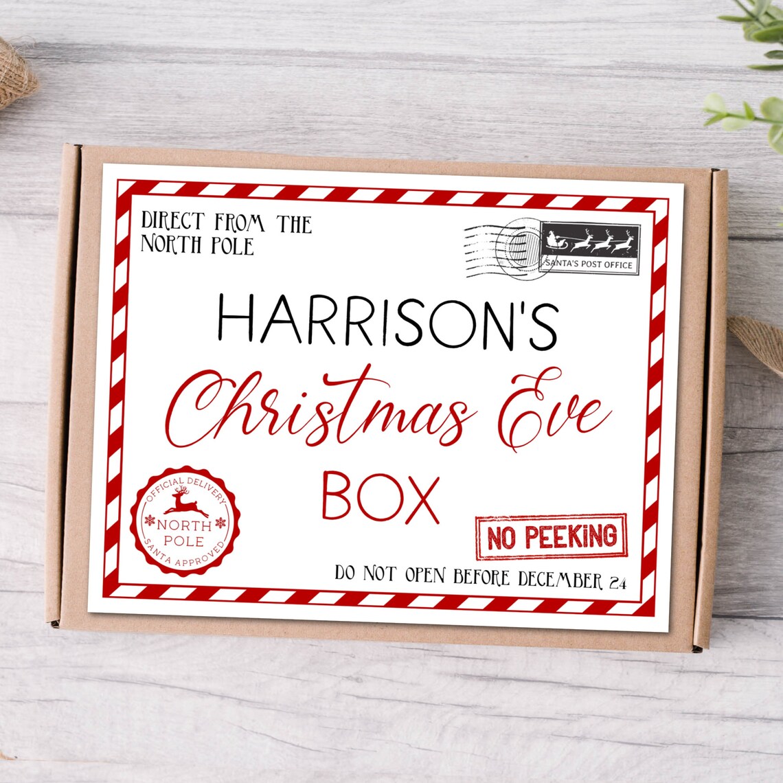 Editable Christmas Eve Box Label Template, Printable Holiday Tradition ...