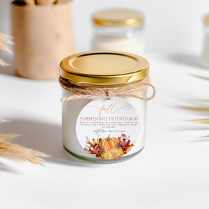 Round Fall Simmering Potpourri Gift Tag Template, Printable Autumn ...