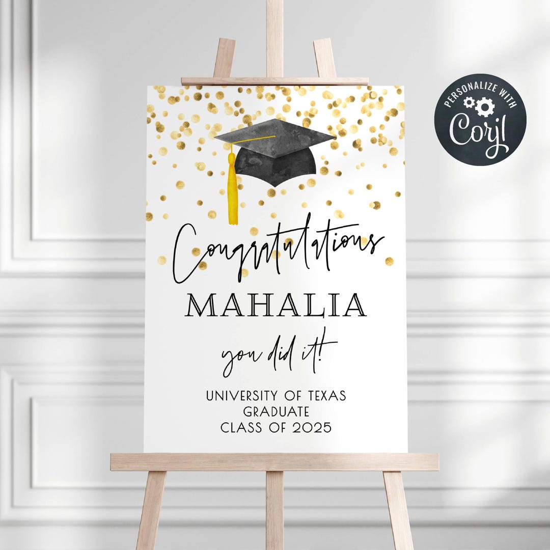 Graduation Welcome Sign Template, Printable Congratulations Graduate ...