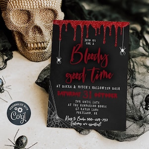 Bloody Good Time Halloween Invitation Template, Printable Vampire ...