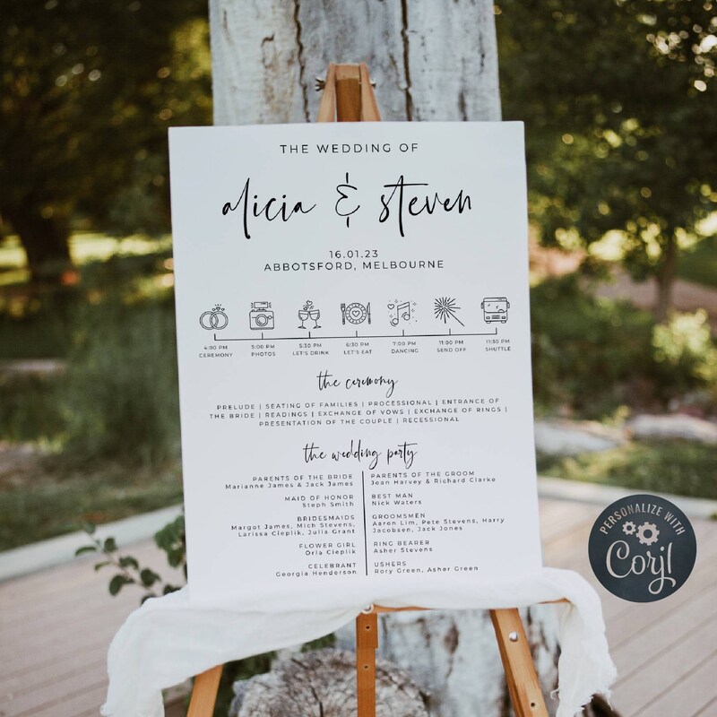 Wedding Program Sign - Etsy