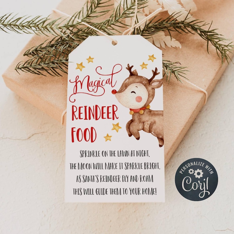 Reindeer Food Label - Etsy