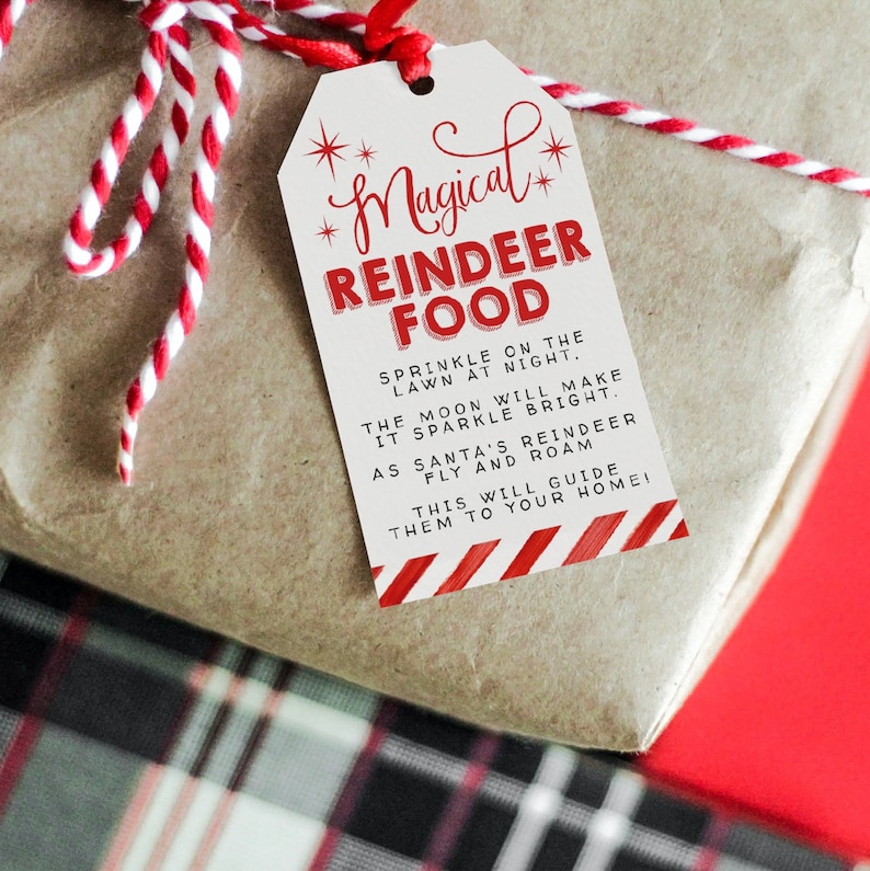 Printable Magical Reindeer Food Tag Template, Editable Christmas Eve ...