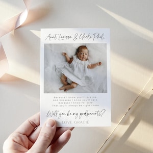 Will You Be My Godparents Proposal Card Template, Printable Minimal ...